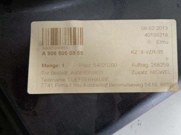 A9065050855 VENT. TUNNEL NEW OLD STOCK ORIGINEEL MERCEDES-BENZ - JLParts